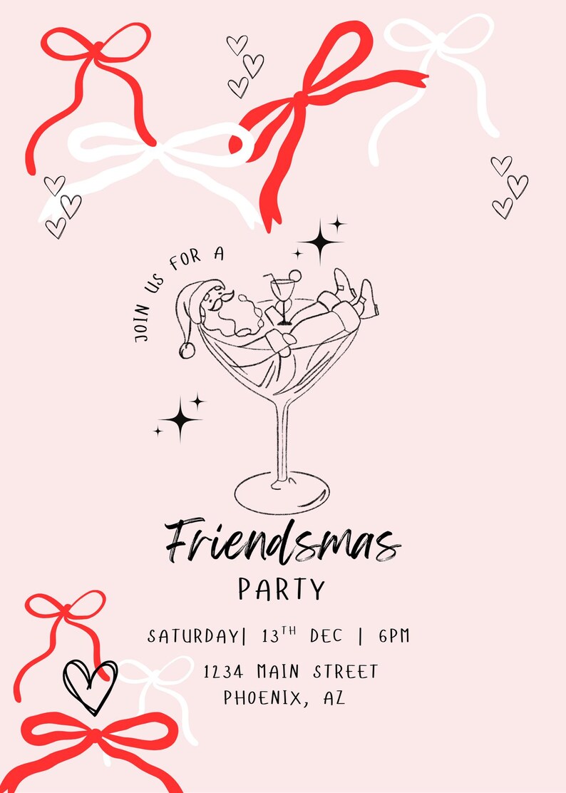 Christmas Party Invitation, Printable Christmas Invitation, Editable ...