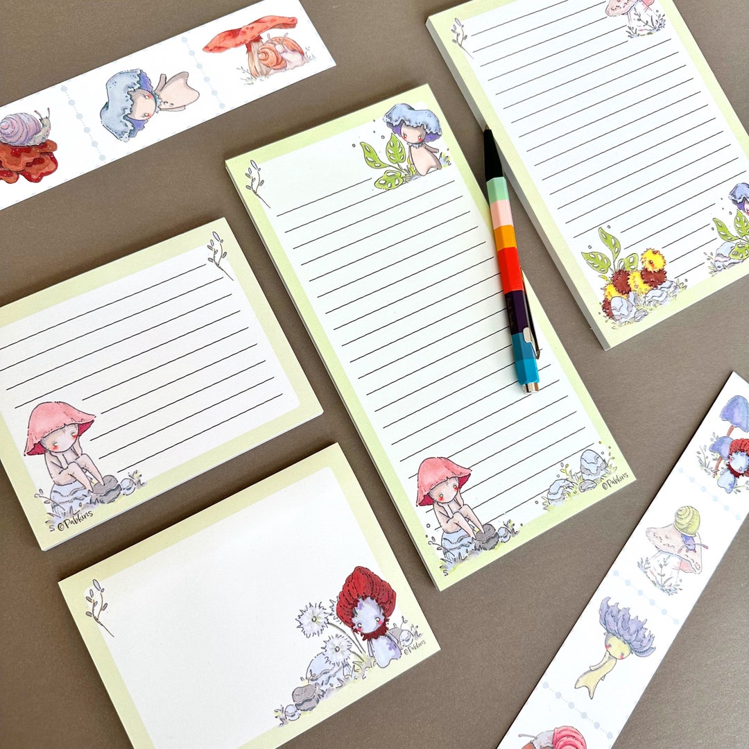 Mushi Garden Notepad Set, Fantasy Nature Stationery Notepad Writing ...