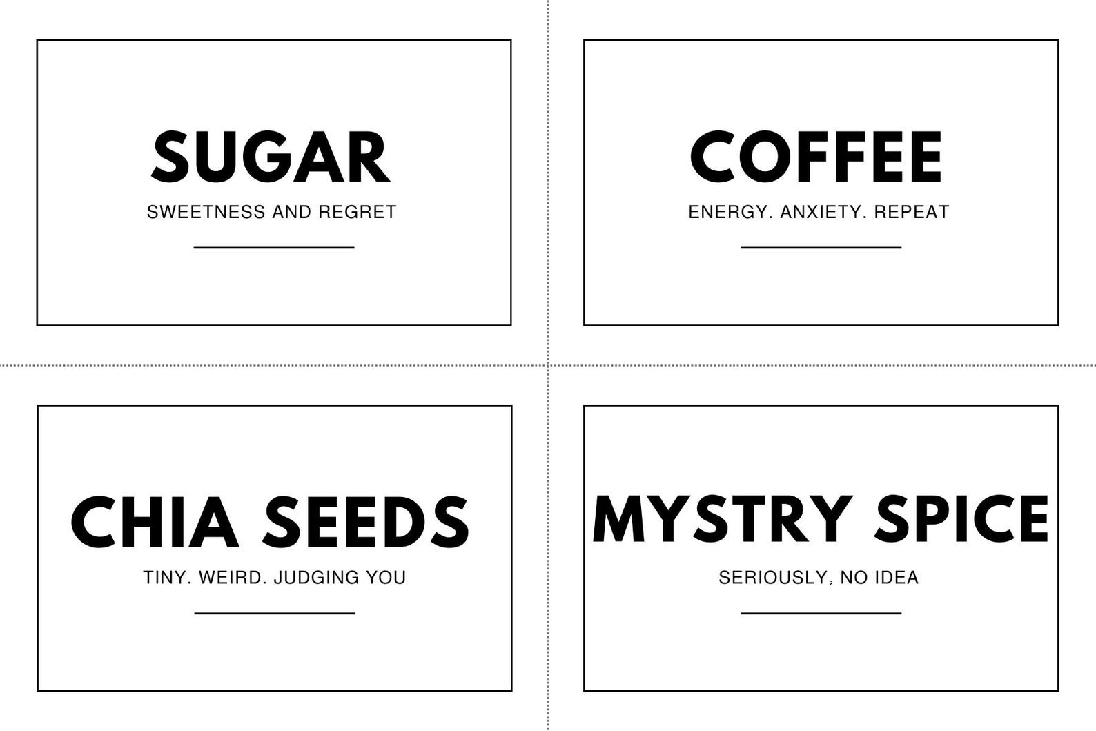 Funny Pantry Labels – Set of 12 Printable PDF Labels - Etsy