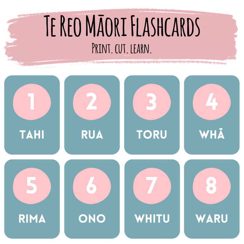 Te Reo Māori Flash Cards – Numbers, Days of the Week & Colours ...