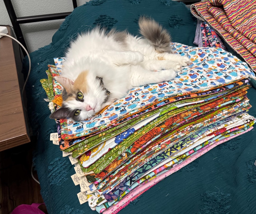 Cat Mat | Black Fabric Options | Cat Bed | Crinkle Mat | Kitten ...
