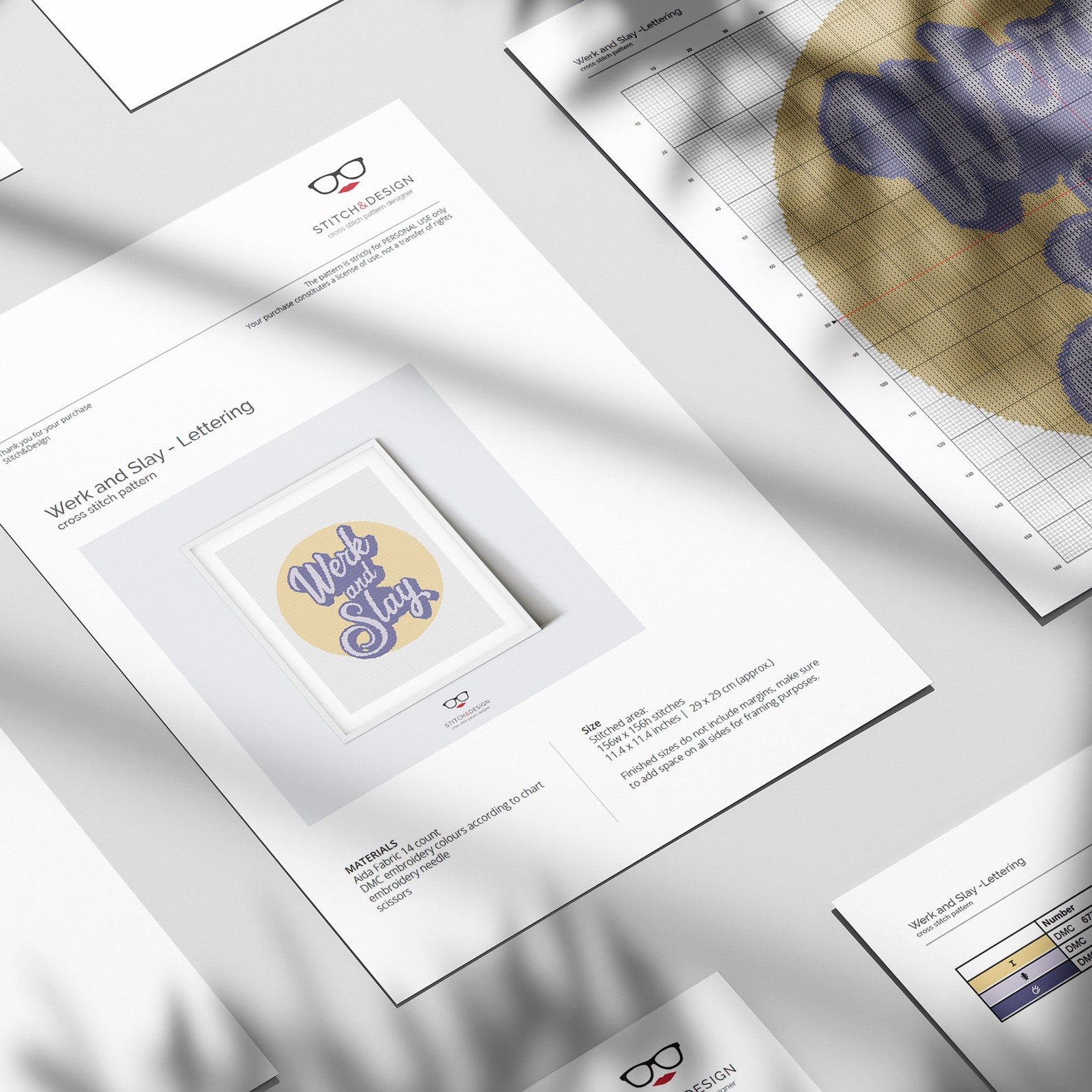 Cross Stitch Pattern, Werk and Slay, Lettering Cross Stitch Pattern ...