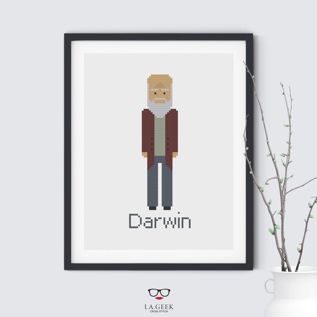 Charles Darwin - Cross Stitch Pattern - Instant Download - Etsy