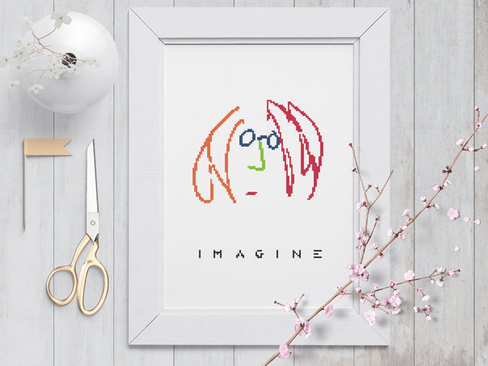 Imagine John Lennon Cross Stitch Pattern - Etsy