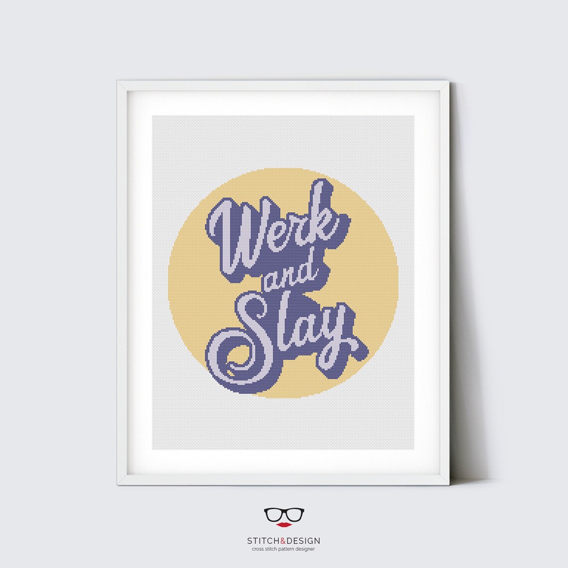 Cross Stitch Pattern, Werk and Slay, Lettering Cross Stitch Pattern ...
