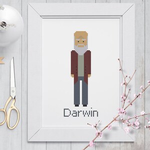 Charles Darwin - Cross Stitch Pattern - Instant Download - Etsy