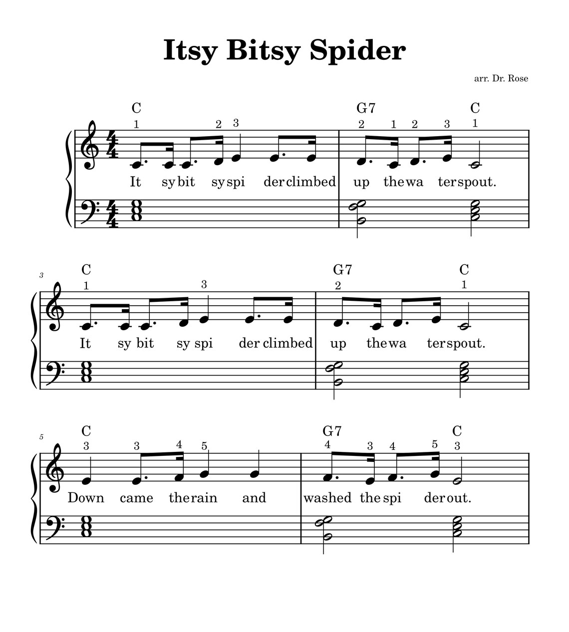Itsy Bitsy Spider – Easy Piano Sheet Music - Etsy