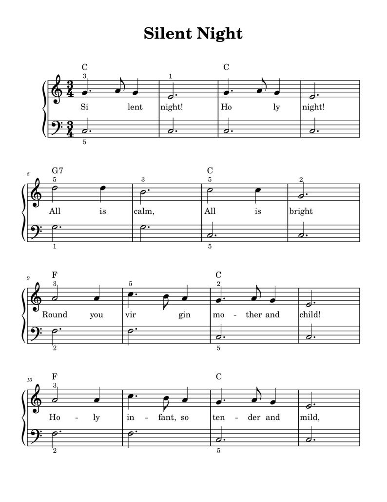 Silent Night – Easy Piano Sheet Music - Etsy