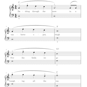 Jingle Bells – Easy Piano Sheet Music - Etsy