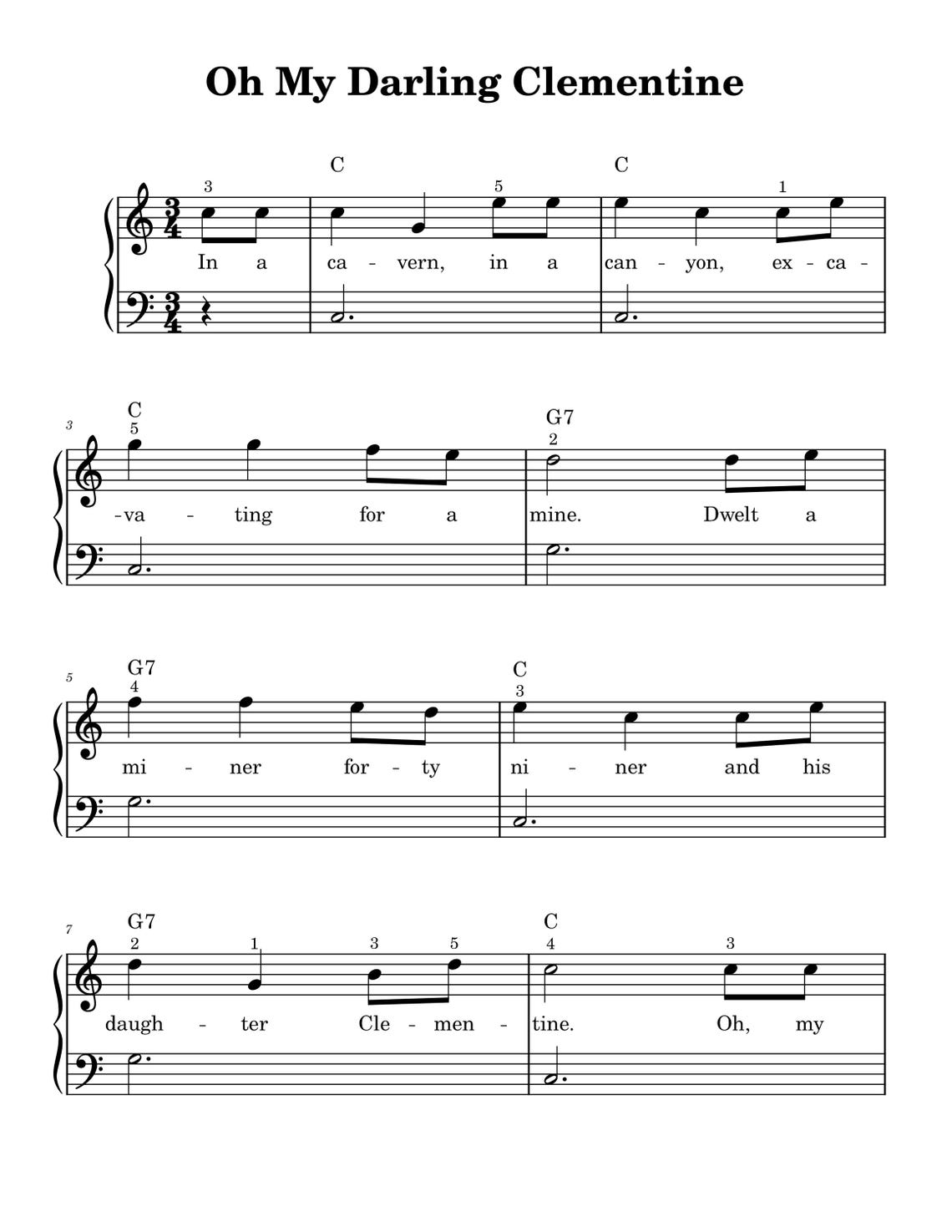 Oh My Darling Clementine – Easy Piano Sheet Music - Etsy