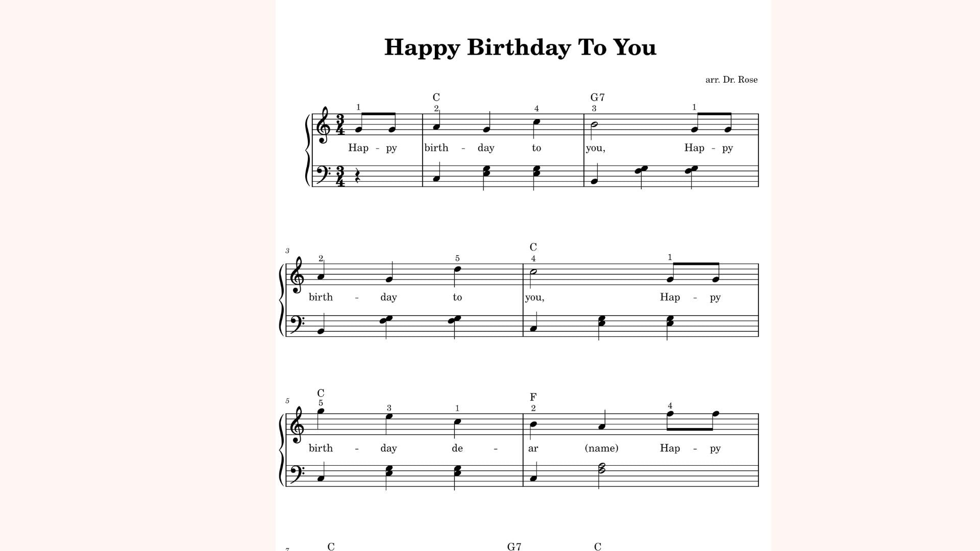 Happy Birthday to You – Easy Piano Sheet Music - Etsy