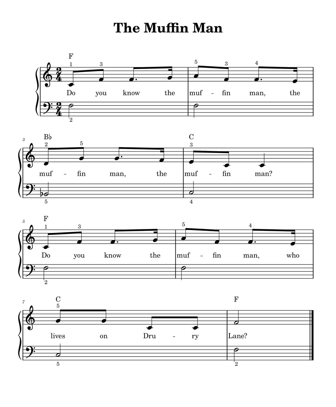 The Muffin Man – Easy Piano Sheet Music - Etsy