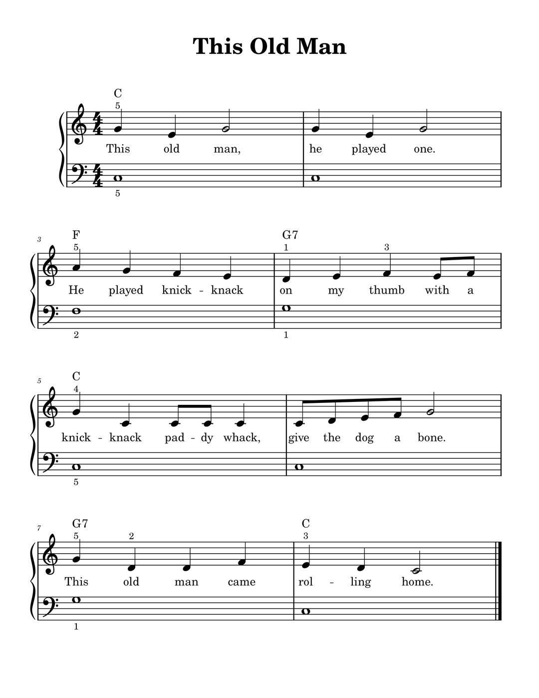 This Old Man – Easy Piano Sheet Music - Etsy