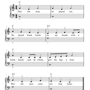 This Old Man – Easy Piano Sheet Music - Etsy