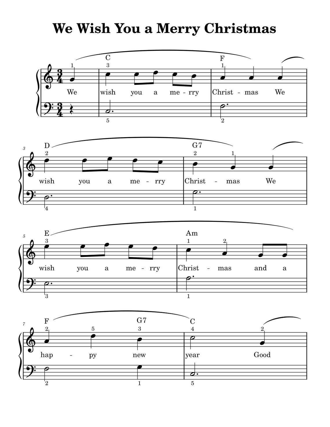 We Wish You A Merry Christmas – Easy Piano Sheet Music - Etsy