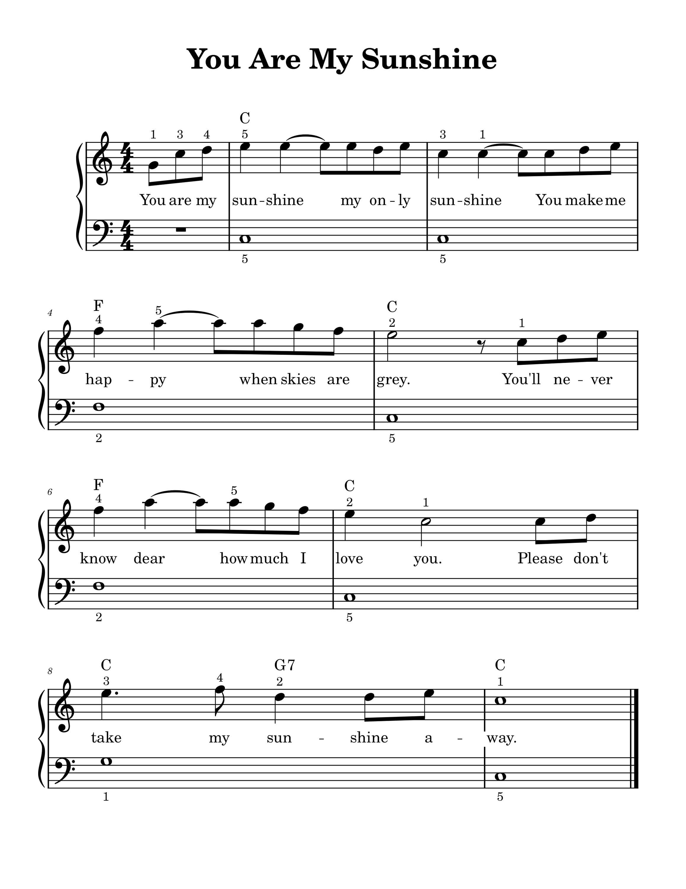 You Are My Sunshine – Easy Piano Sheet Music - Etsy
