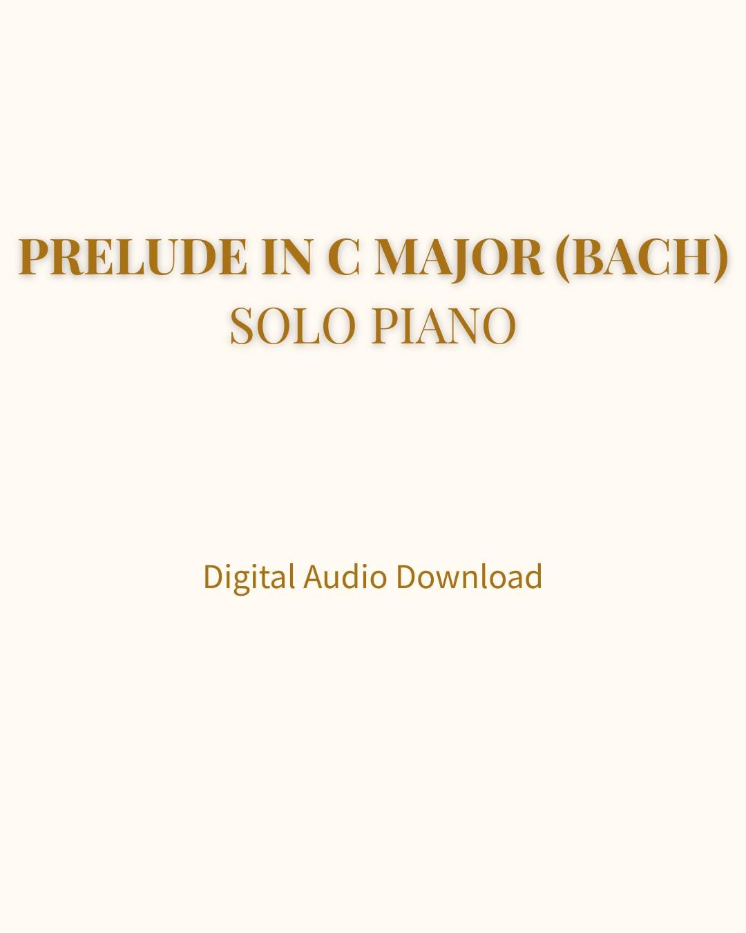 Prelude in C Major (bach) – Piano Recording - Etsy