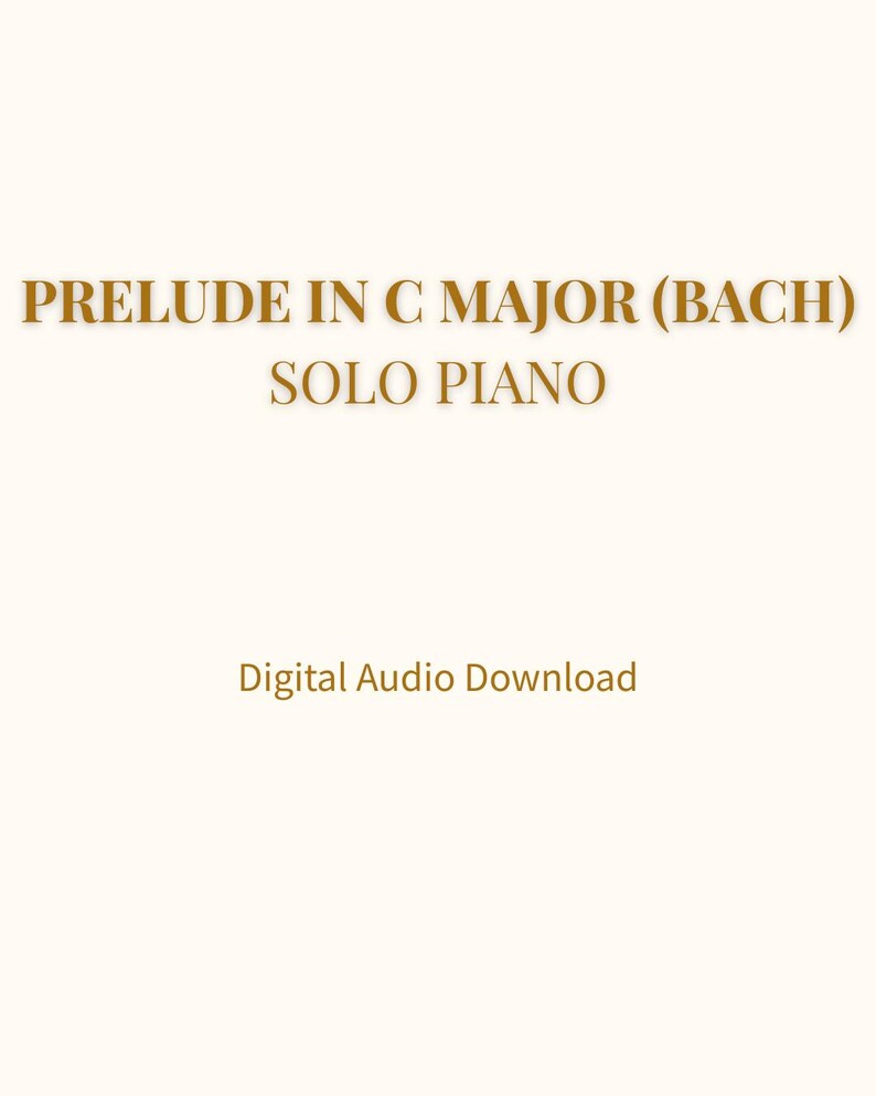 Prelude in C Major (bach) – Piano Recording - Etsy