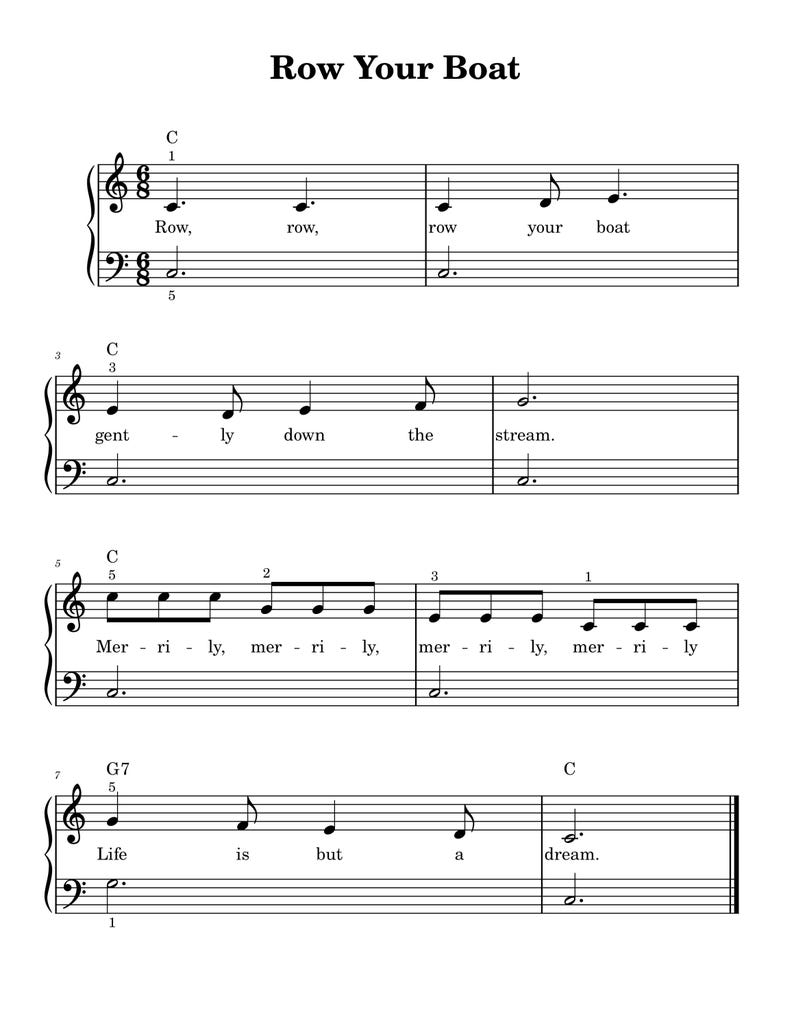 Row Your Boat – Easy Piano Sheet Music - Etsy