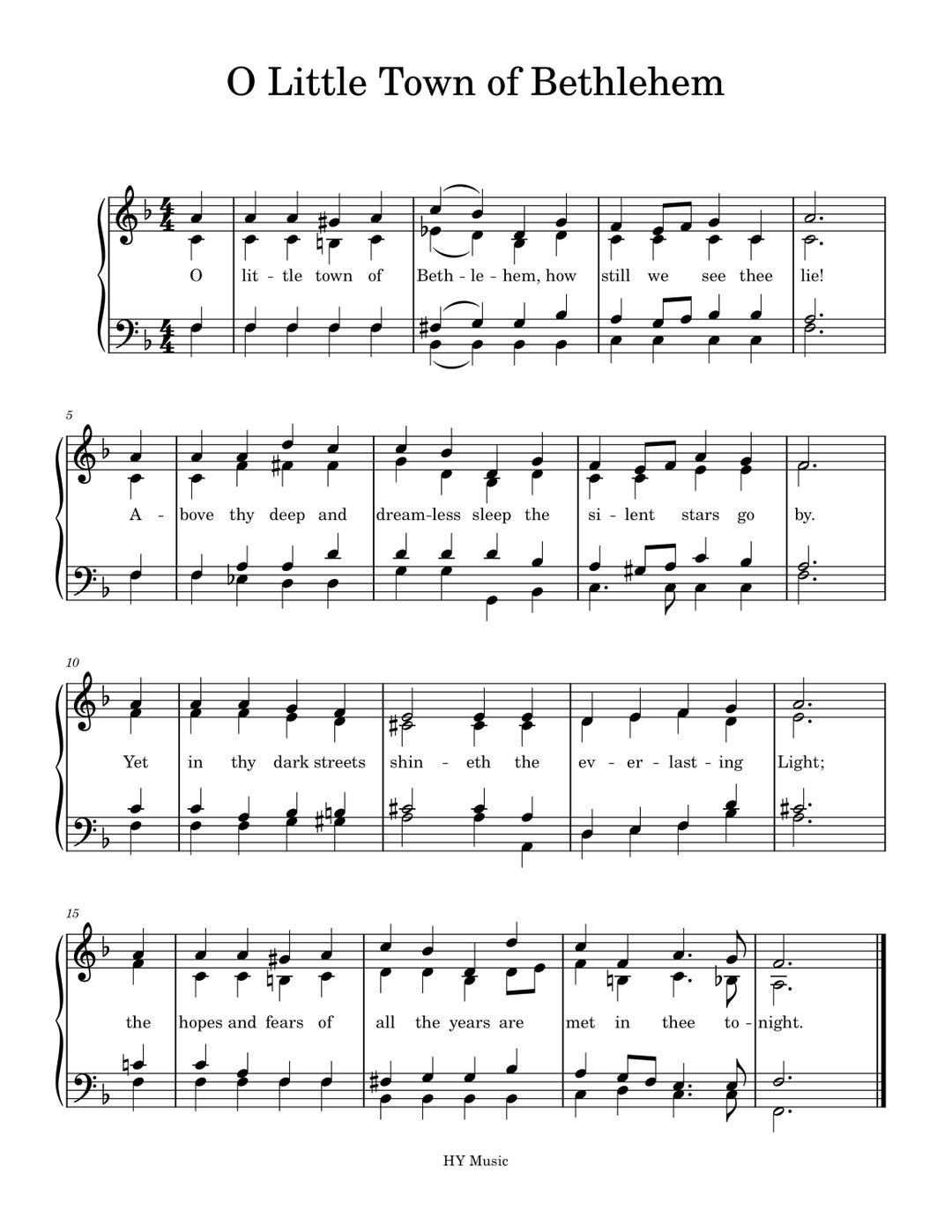 O Little Town of Bethlehem - Traditional Christmas Hymn | Piano Score ...
