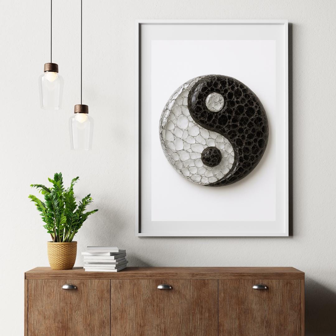 Textured Yin Yang Symbol Print – Zen Wall Art | Digital Download - Etsy