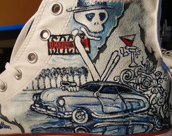 SOCIAL DISTORTION Hand Painted Custom Designed Shoes Sneakers | Etsy