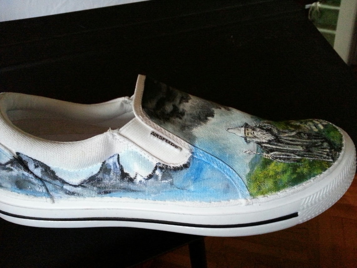 THE HOBBIT Handpainted Shoes Gandalf Smeagol TOLKEIN Vans This Pair or ...