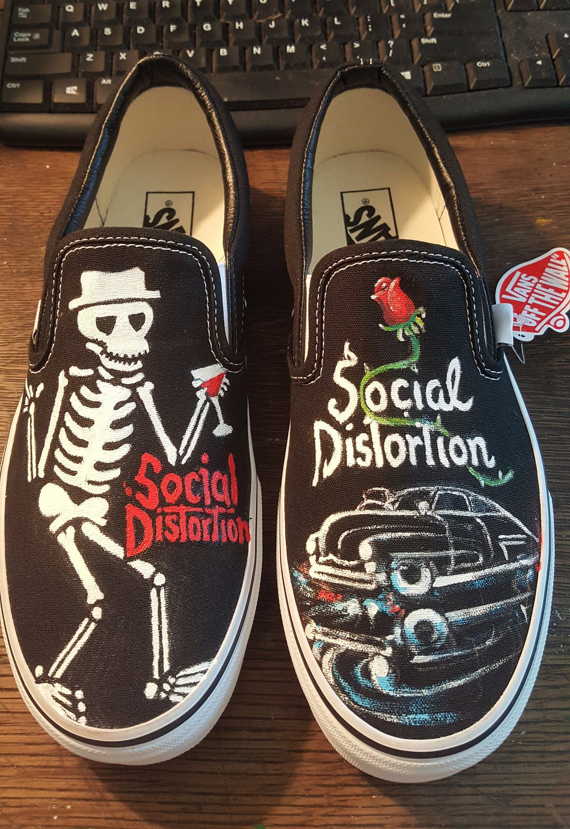 SOCIAL DISTORTION Hand Painted Custom Skelly Mike Ness Shoes - Etsy