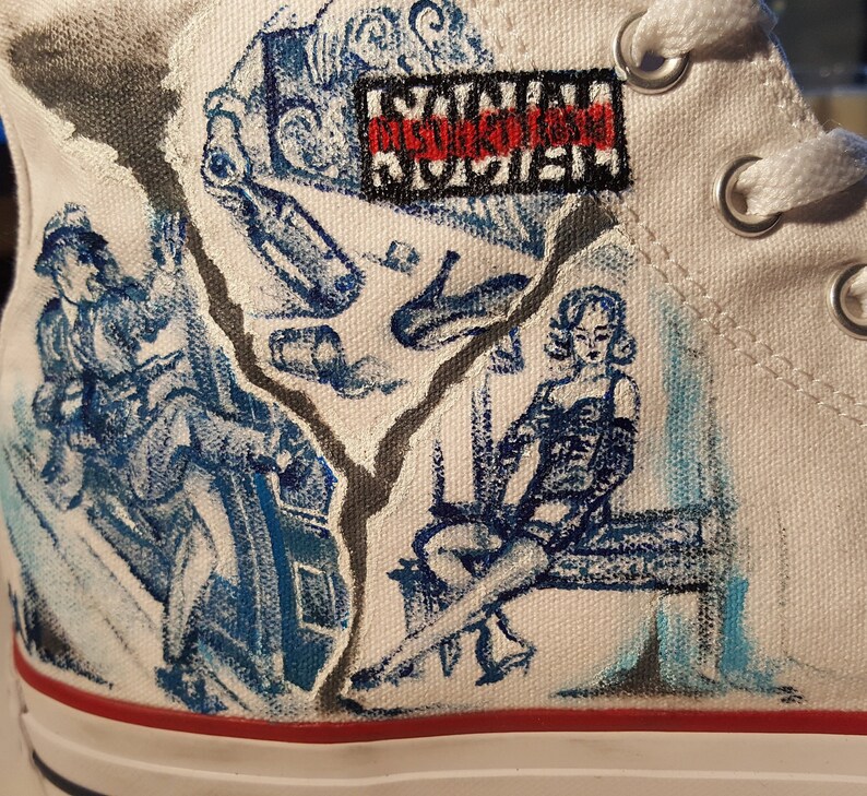 SOCIAL DISTORTION Hand Painted Custom Skelly Shoes Sneakers Band Music ...