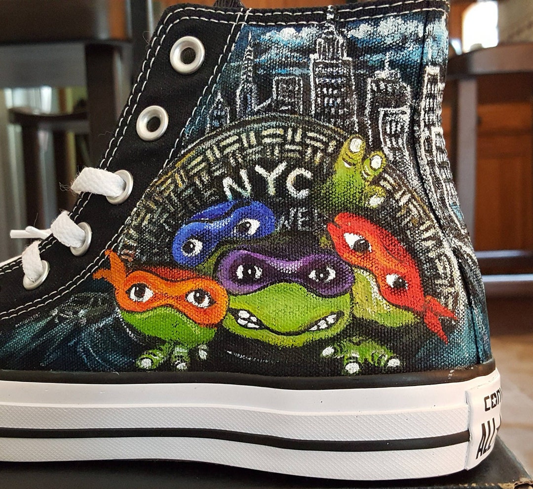 Teenage Mutant Ninja Turtles Hand Painted Converse 4 Sides Full Wrap ...