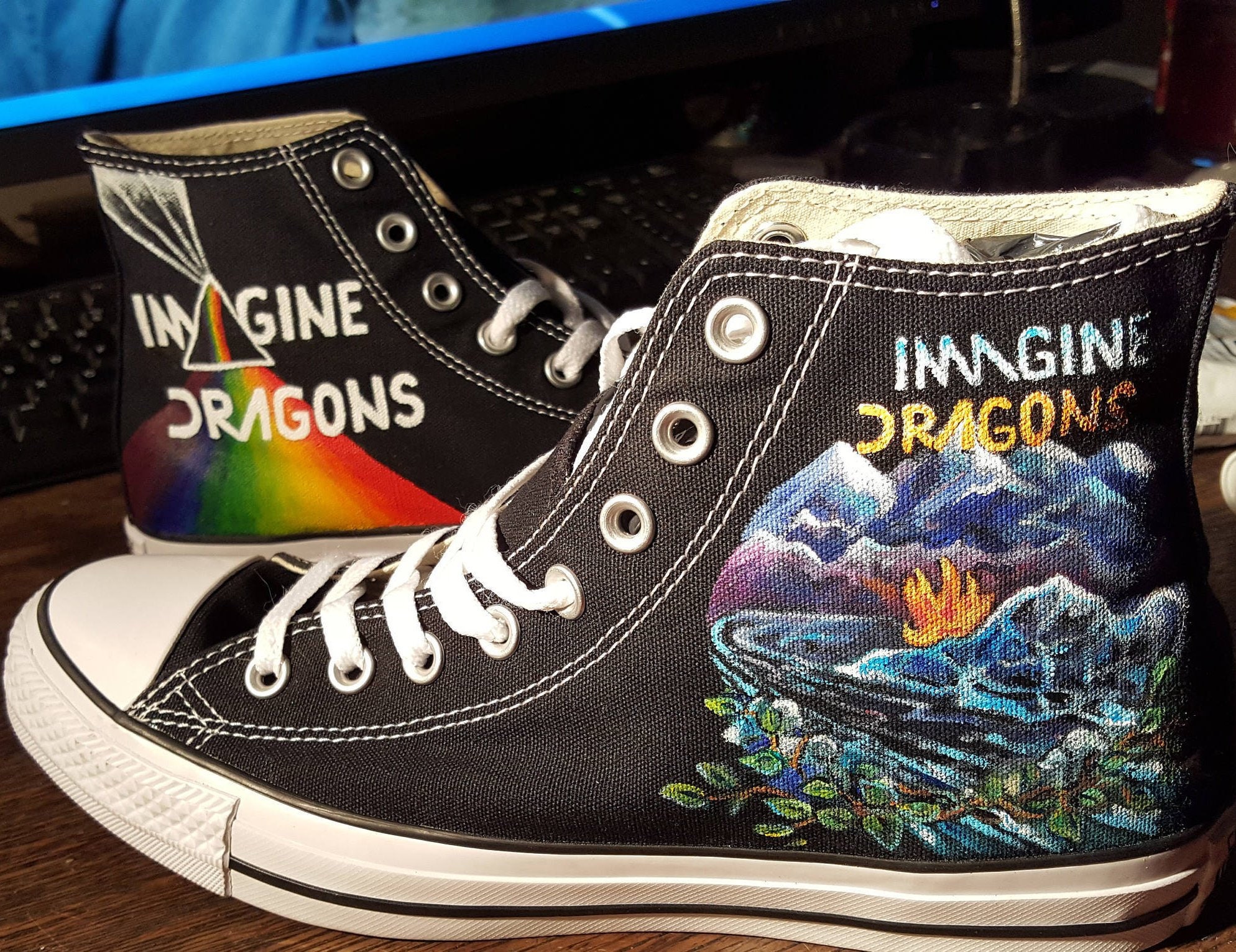 Imagine Dragons Hand Painted Custom Converse Sneakers Fully Realized ...