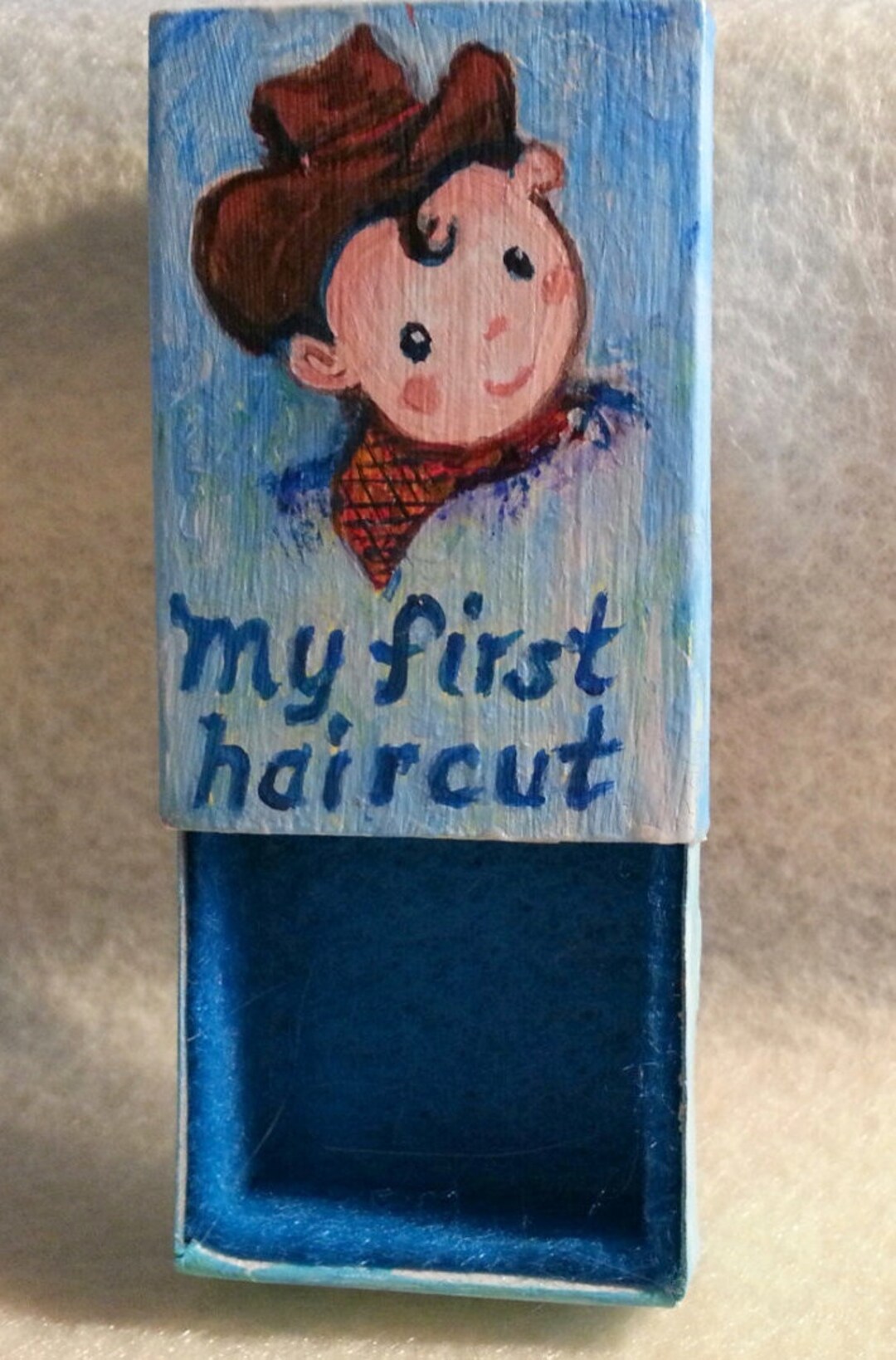 Baby Boy First Haircut Keepsake Cowboy Matchbox Baby Shower - Etsy