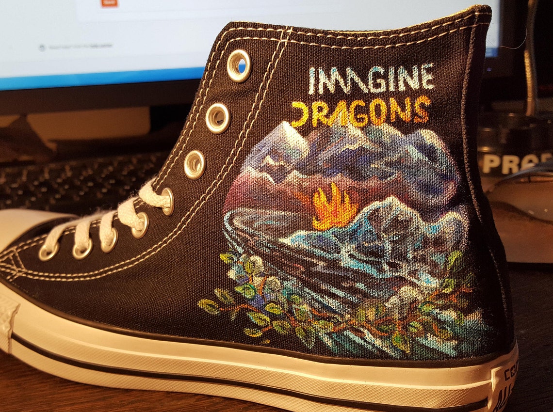Imagine Dragons Hand Painted Custom Converse Sneakers Fully Realized ...