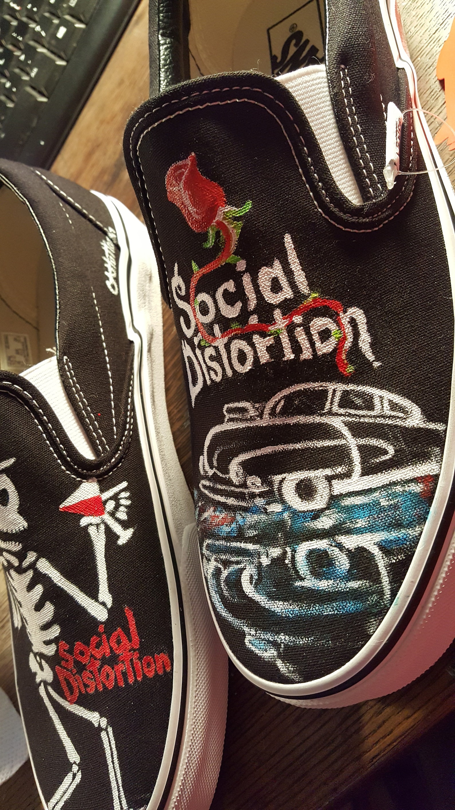 SOCIAL DISTORTION Hand Painted Custom Skelly Mike Ness Shoes - Etsy