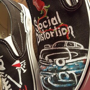 SOCIAL DISTORTION Hand Painted Custom Skelly Mike Ness Shoes Sneakers ...