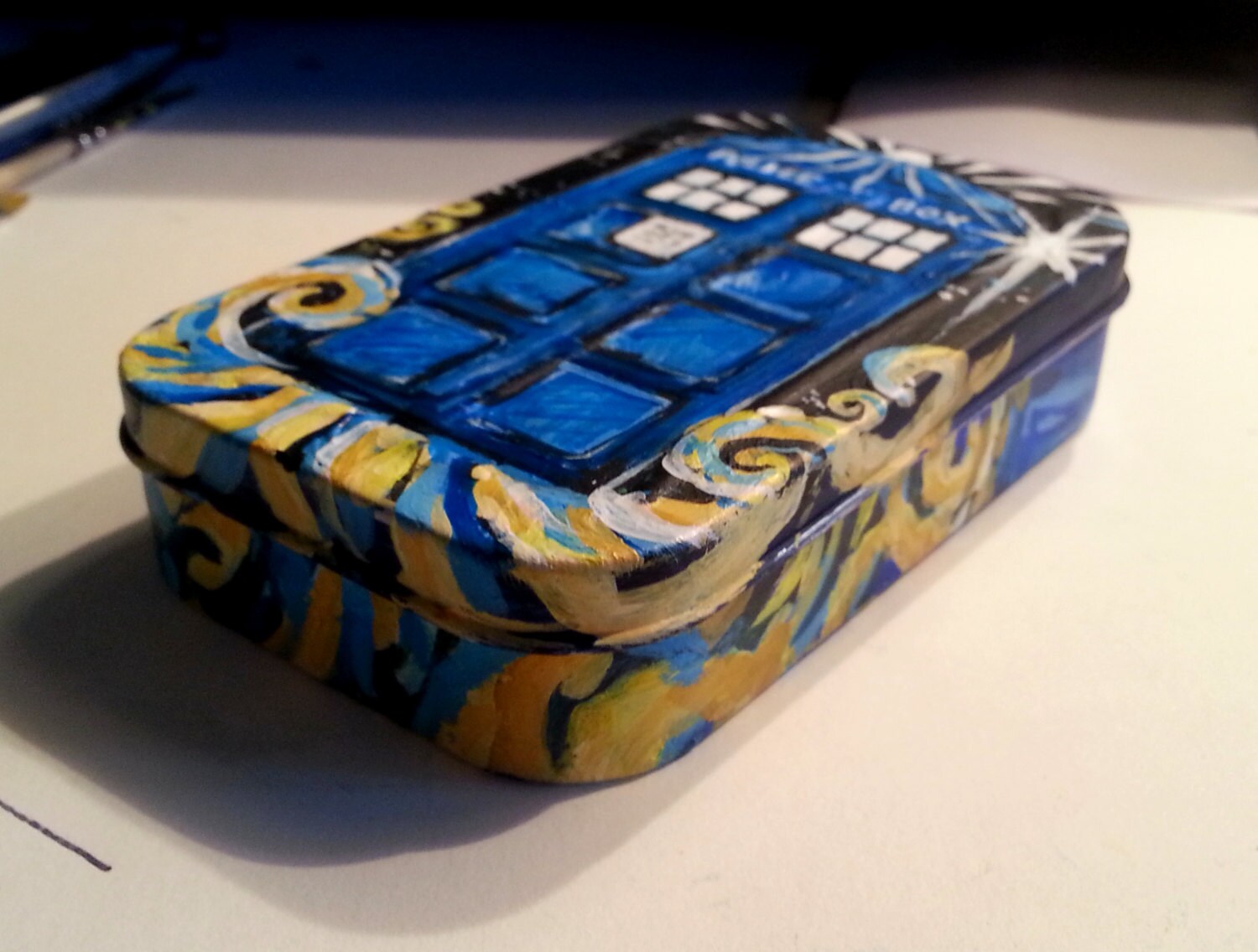 Doctor Who Handpainted ALTOIDS Tin Tardis With Swirls Dr. Who - Etsy