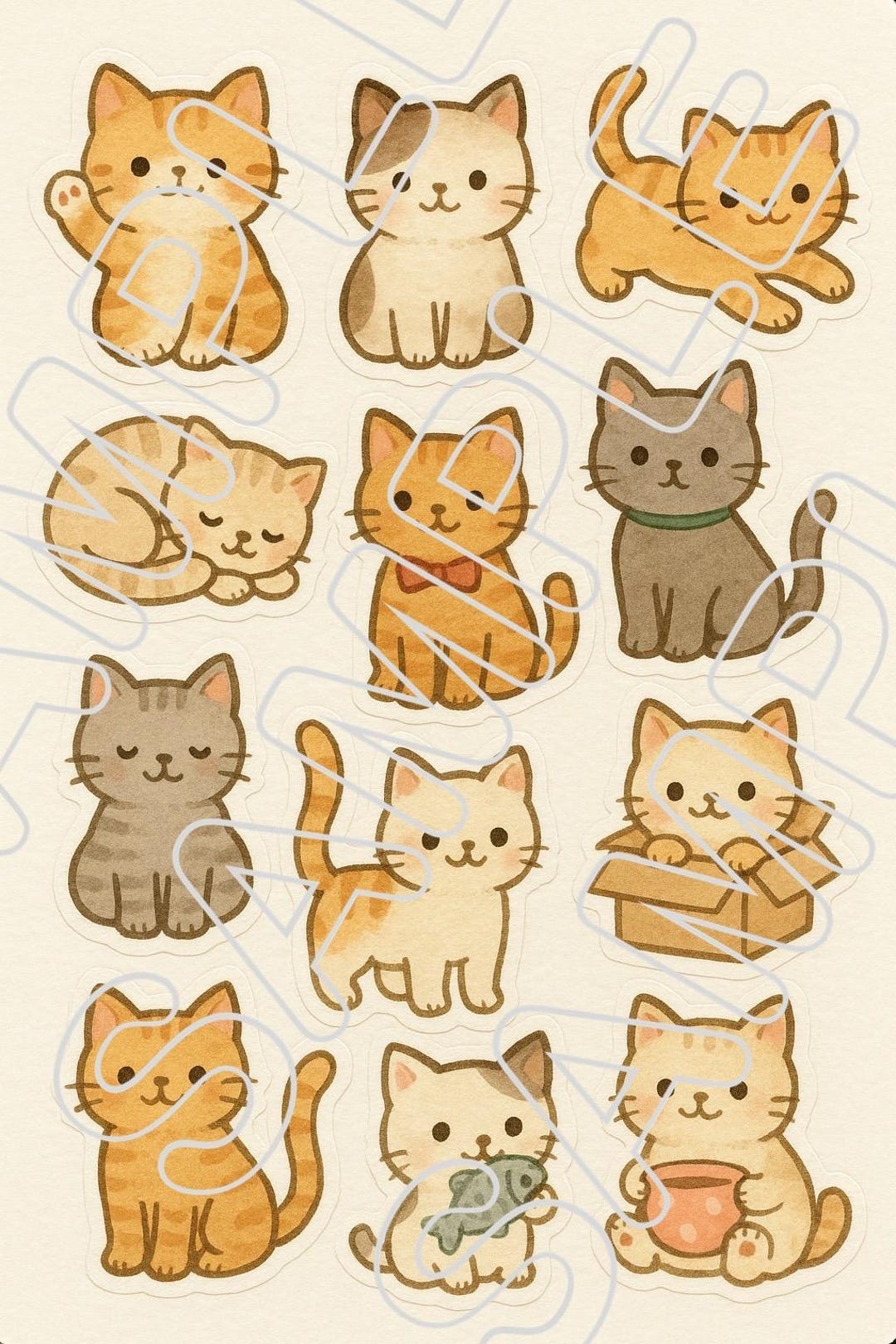 001 Cute Cats Goodnotes Planner Sticker Printable Digital File - Etsy