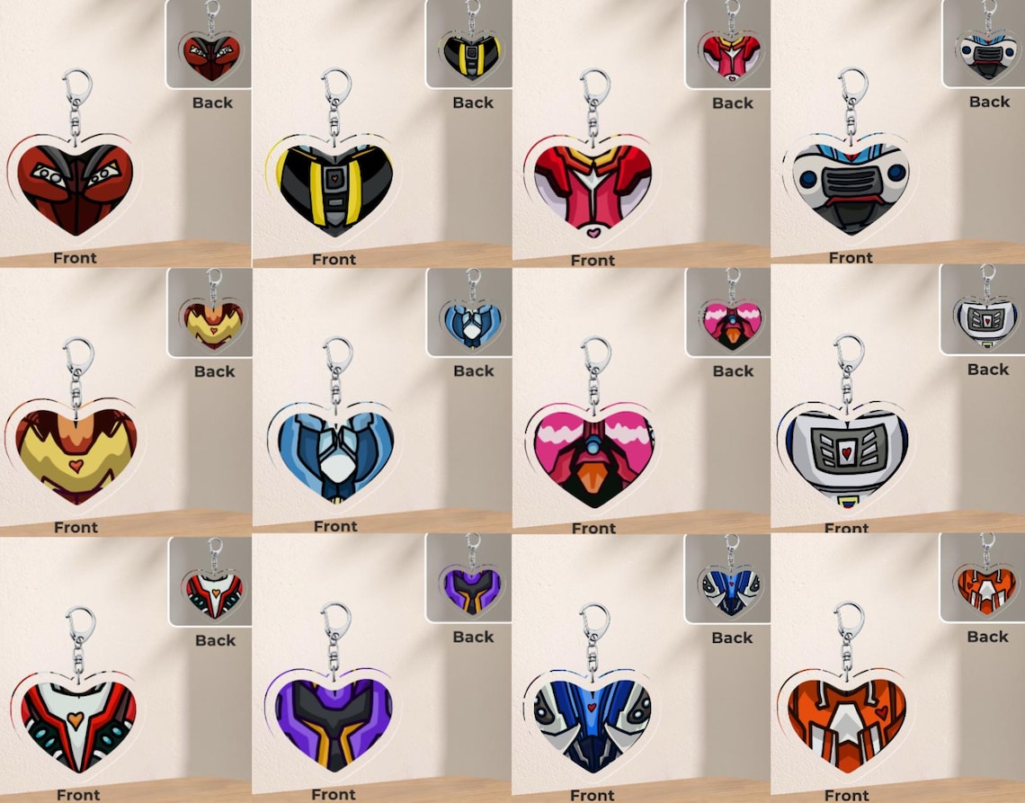 Transformers Heart Acrylic Keychains - Etsy
