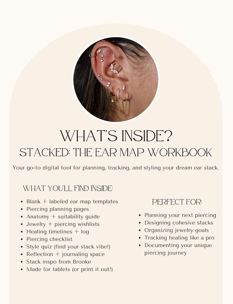 Stacked: the Ear Map Workbook | Plan Your Piercings, Style Your Stacks ...