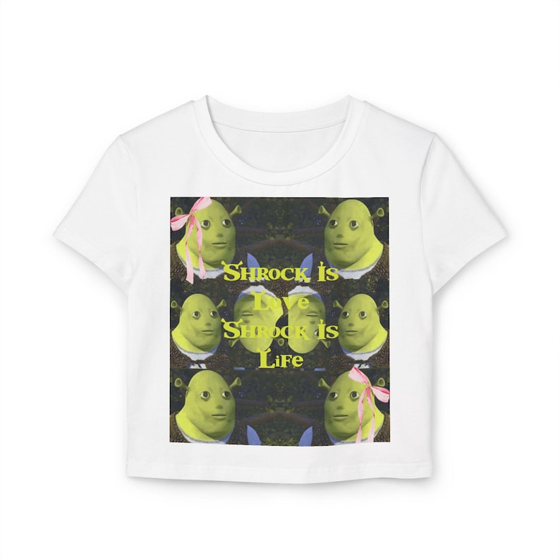 Shrock Meme Women's Baby Tee, Shrek Meme Graphic Tshirt, Funny Graphic ...