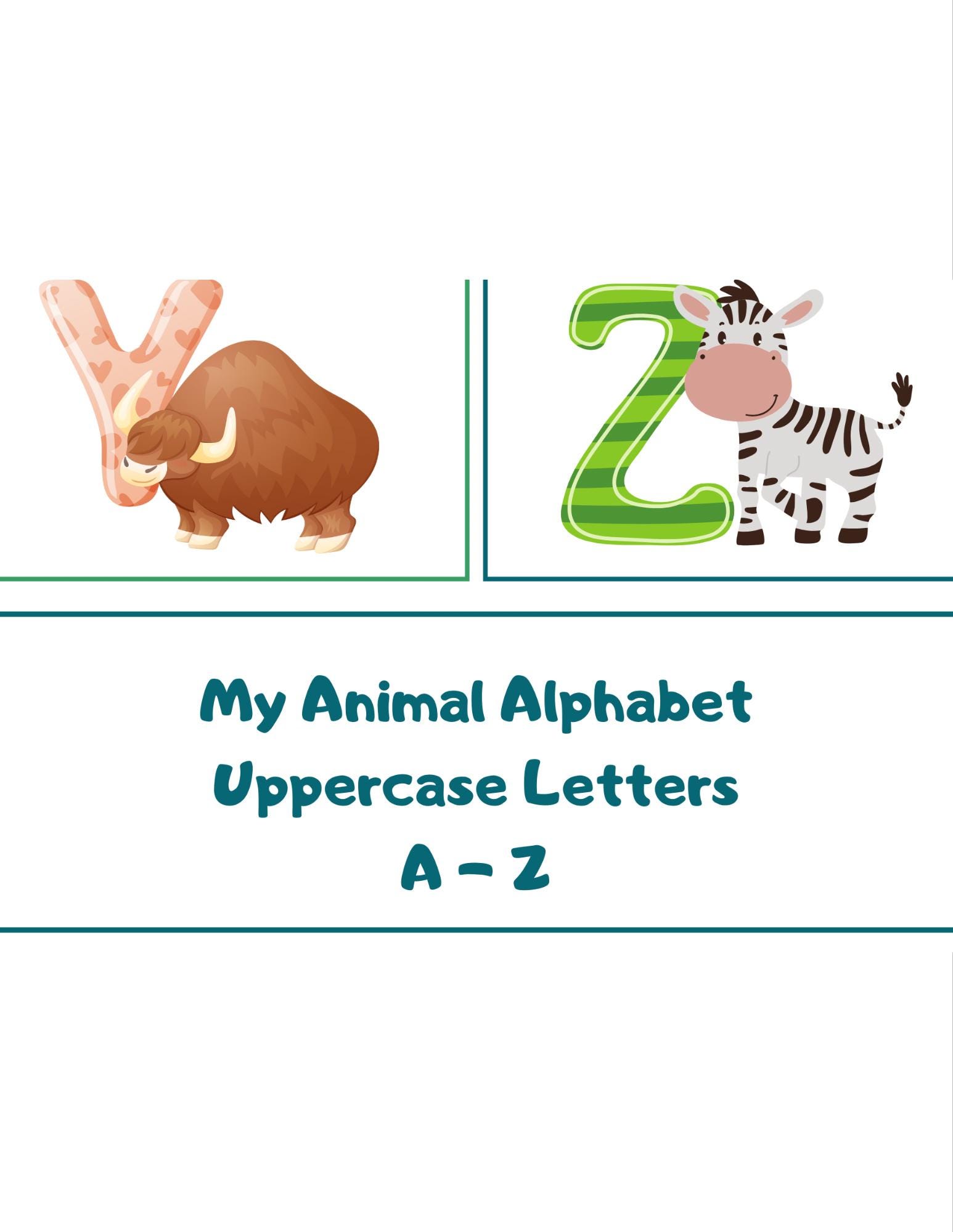 Animal Alphabet Flashcards for Kids A to Z Printable Learning Cards ...