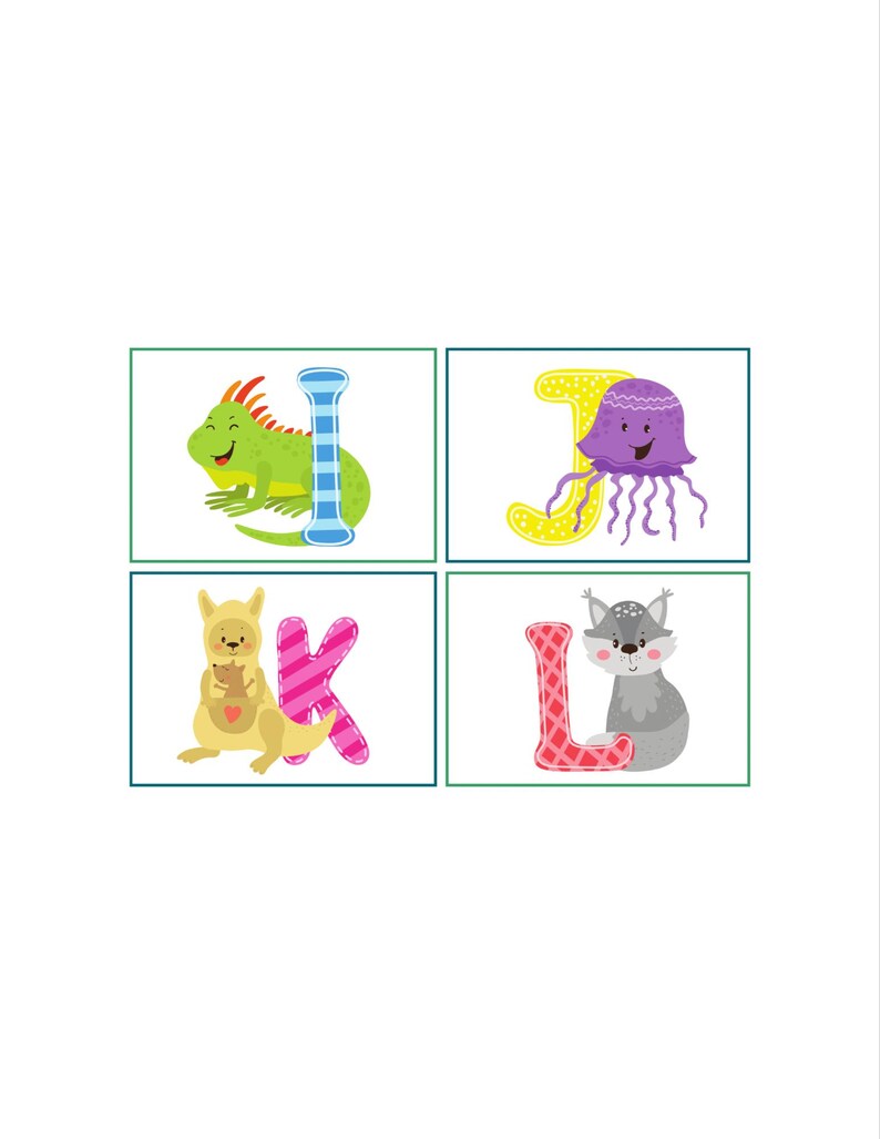 Animal Alphabet Flashcards for Kids A to Z Printable Learning Cards ...