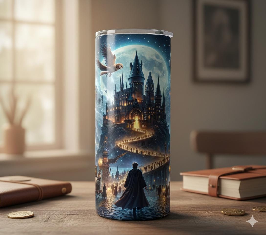 Magic School Steampunk Tumbler Wrap PNG | Castle Magic Skinny 20oz ...