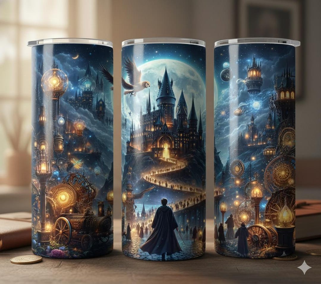 Magic School Steampunk Tumbler Wrap PNG | Castle Magic Skinny 20oz ...