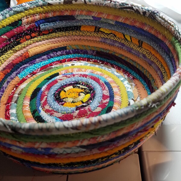 Coiled Fabric Basket - Etsy