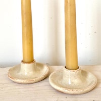 Candle Stick Holder, Handmade Candle Holder With Handle, White Clay ...