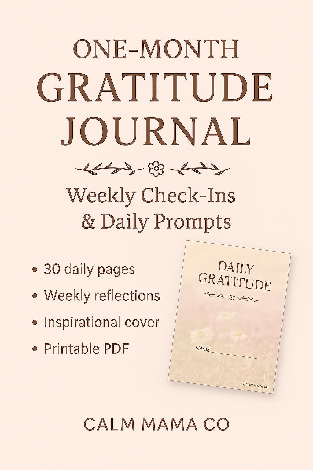 One-month Printable Gratitude Journal | Weekly Reflections & Daily ...