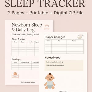Printable Newborn Sleep Log & Baby Tracker | Feeding, Diaper, and ...