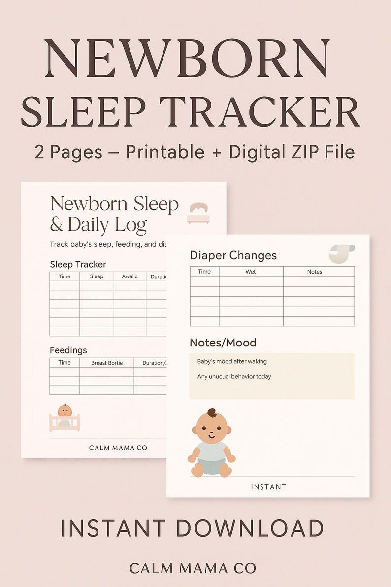 Printable Newborn Sleep Log & Baby Tracker | Feeding, Diaper, and ...