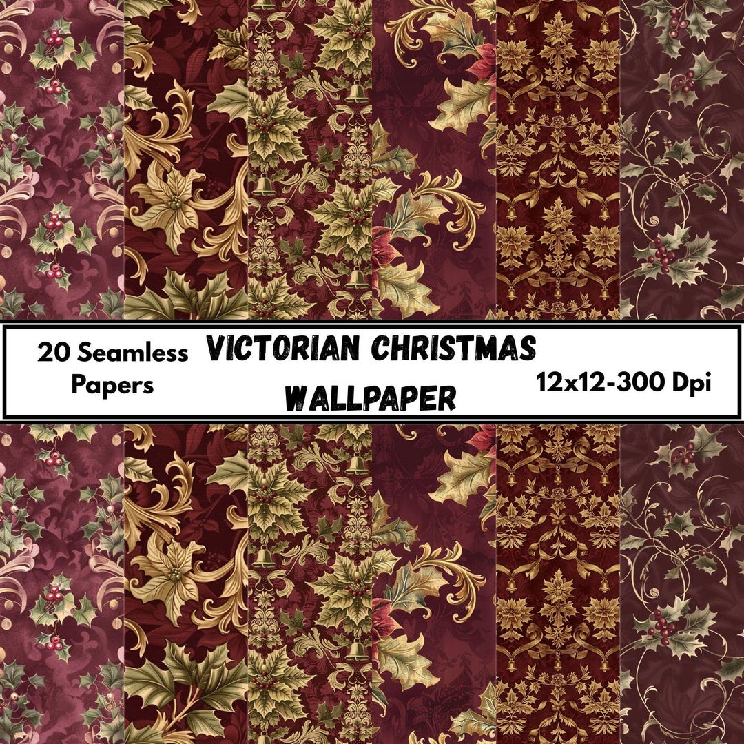 Seamless Digital Paper - Victorian Christmas Theme for DIY Projects - Etsy